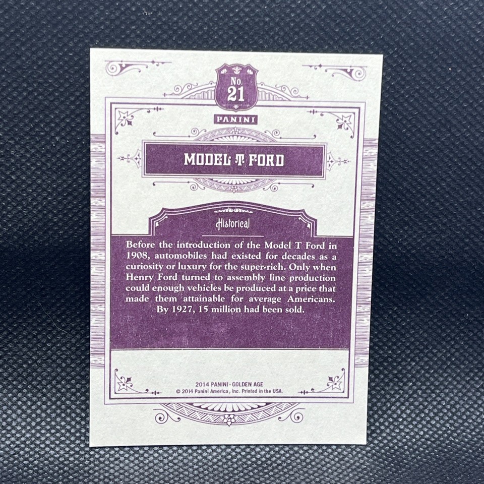 Model T Ford 2014 Panini Golden Age #21 Baseball Card | eBay