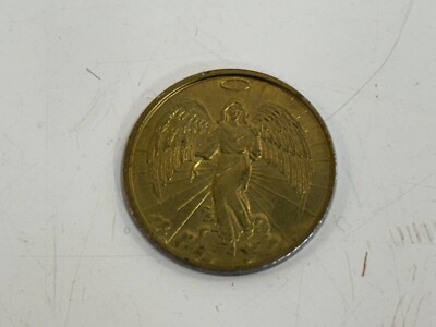 Vintage Guardian Angel Double Sided Gold Tone Pocket Coin Token | eBay