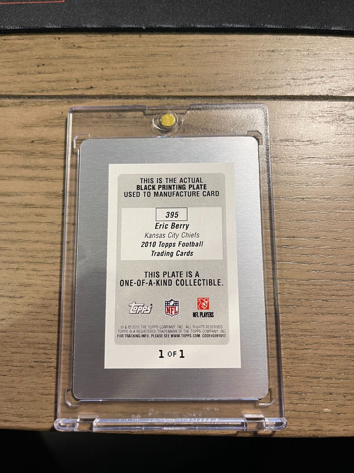 Eric Berry 2010 Topps Football 1/1 Printing Plate ROOKIE RC | eBay