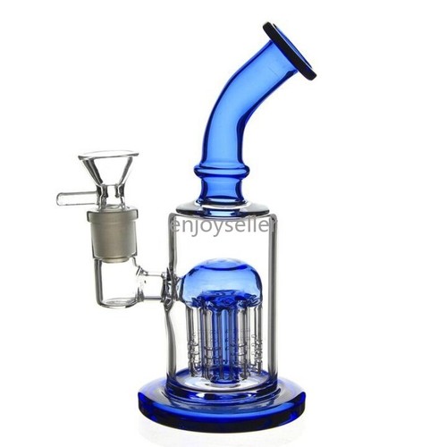 blue 8inch bong Multiple branches glass rig for Easy to clean 14mm bowl ...