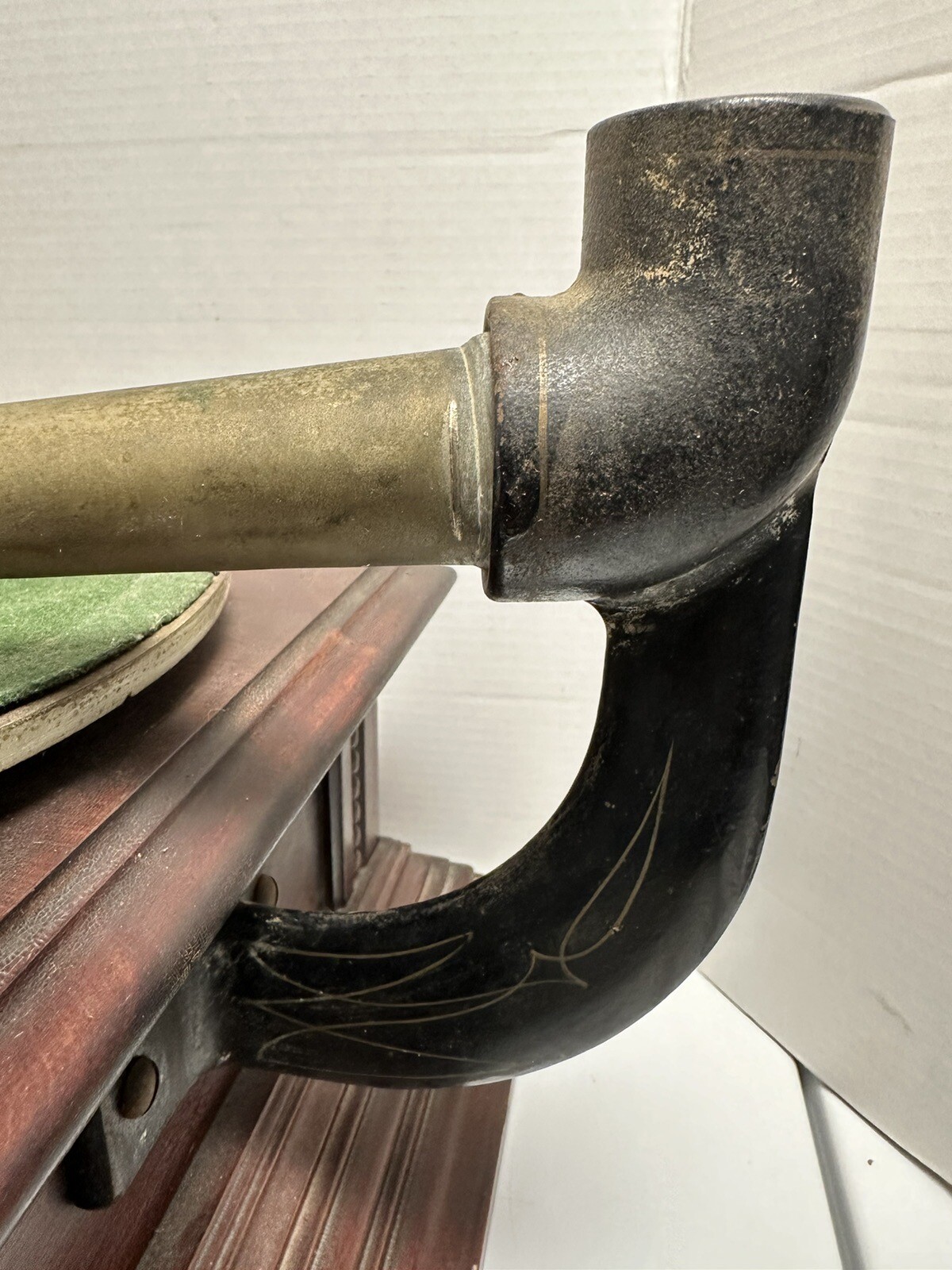 Antique ZONOPHONE Wood Horn PHONOGRAPH TURNTABLE Record Player Victor ...