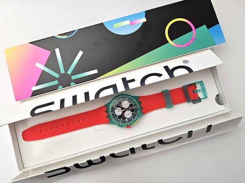 Swatch New Chrono 2025 - SUSG409 - Neon Emerald chrono - NUOVO - | eBay