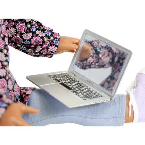 Silver Laptop computer for Dolls 18" Doll Clothes for American Girl ...