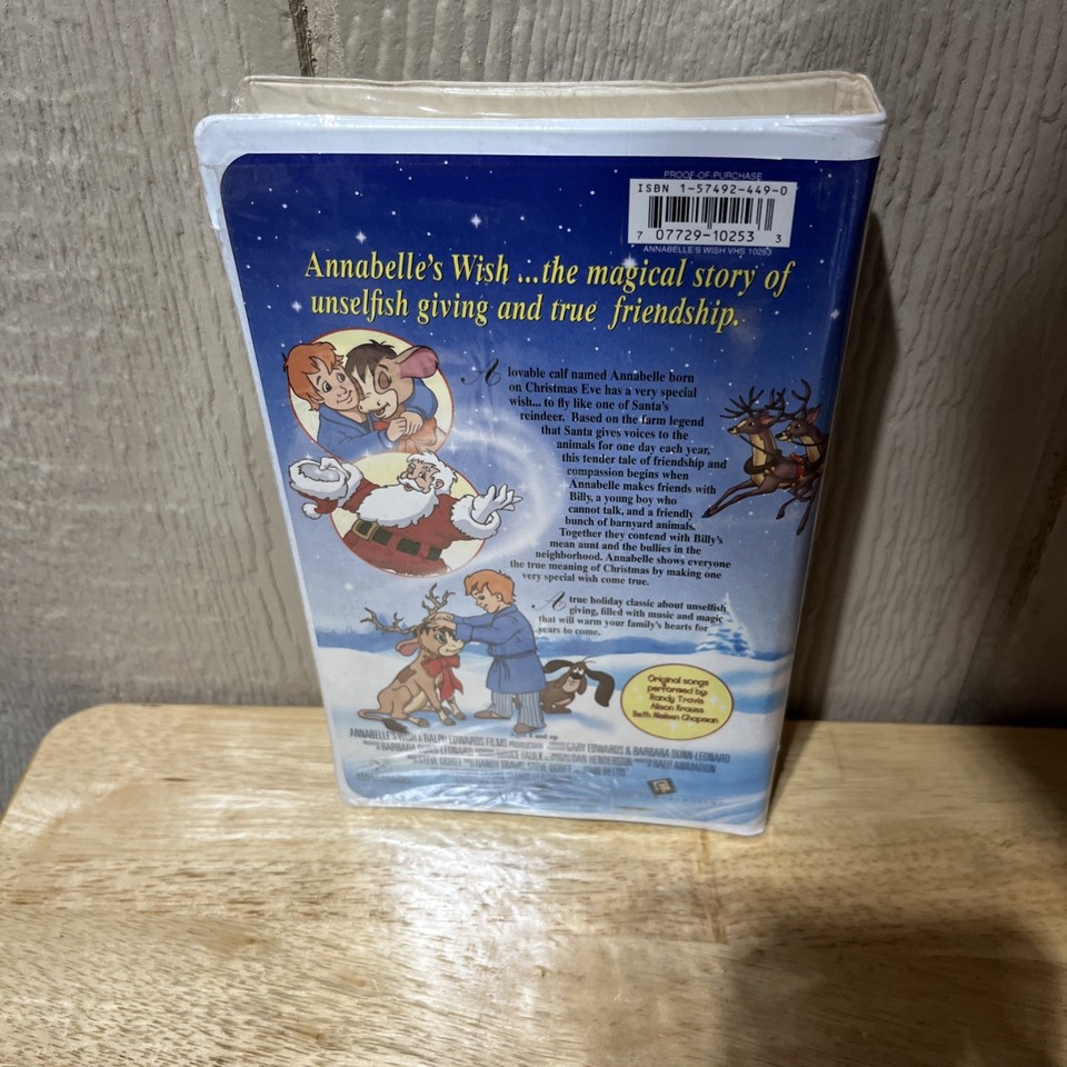 Annabelle's Wish VHS Tape Movie Sealed 1997 Animated Christmas Reindeer ...