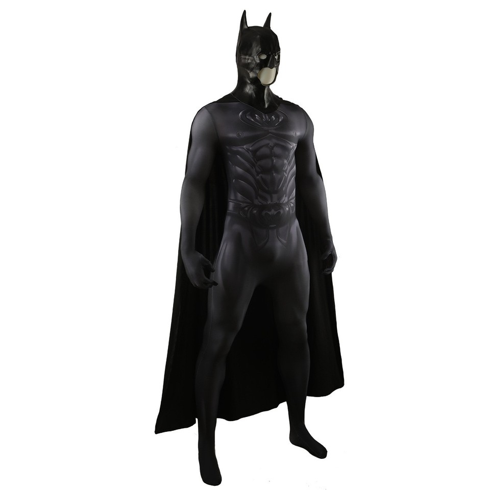 Batman Cos Muscle Jumpsuit Cloak Cosplay Bodysuit Costume Adult Kids ...