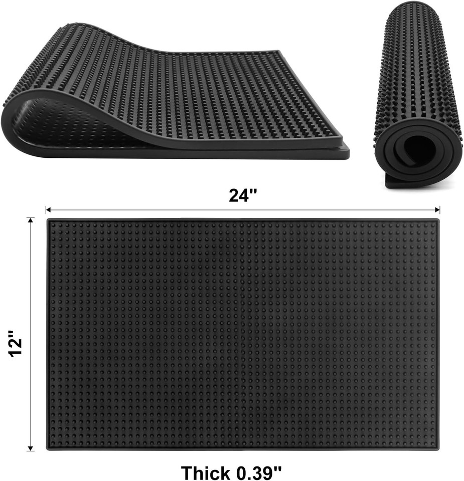 12"x24" Large Bar Mat Thick Rubber Coffee Bar Mat Non-Slip Drying ...