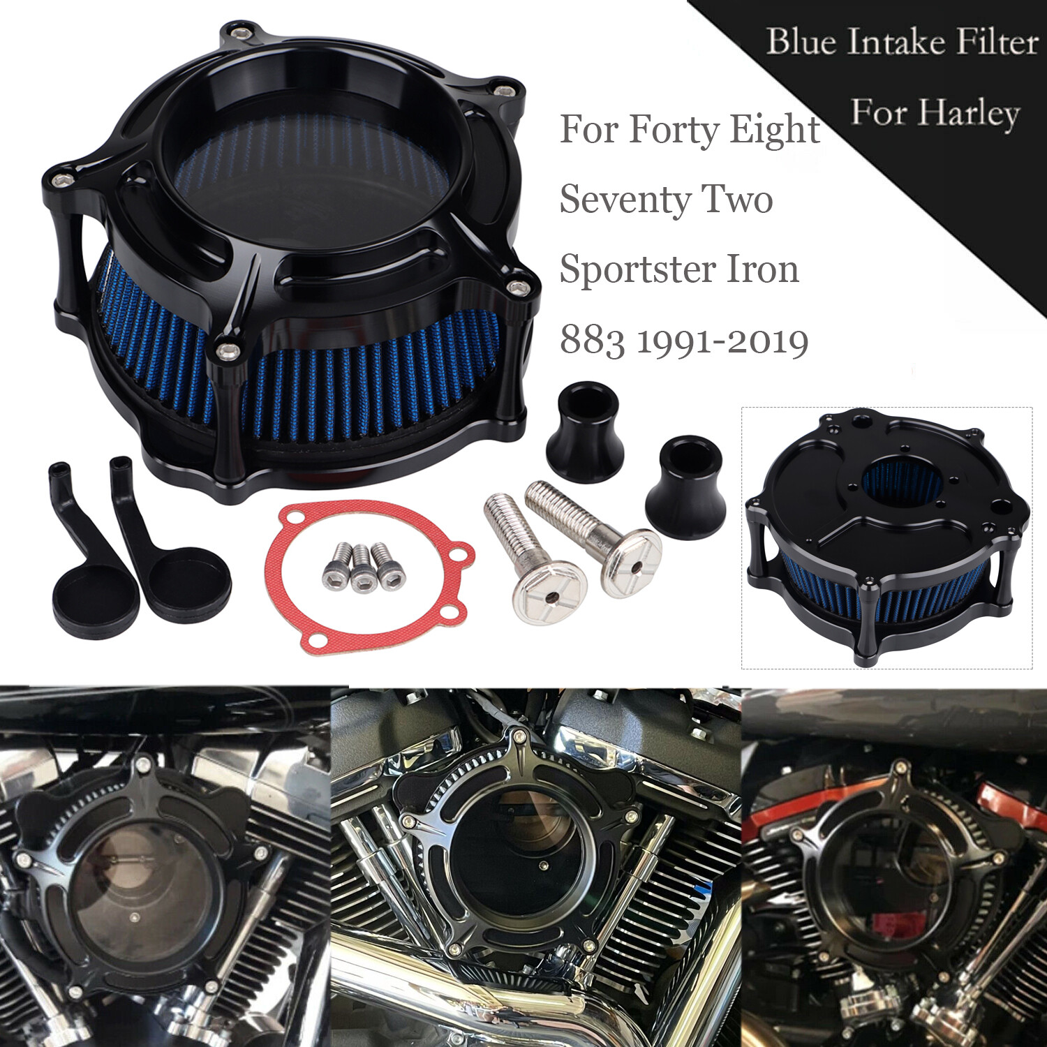 For Harley Sportster XL 1991-2019 Clarity Air Cleaner Intake Filter ...