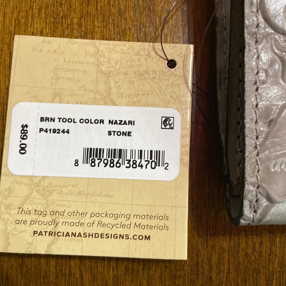 Patricia Nash Nazari Tooled Stone Leather Bifold Wallet. Gold hardware ...