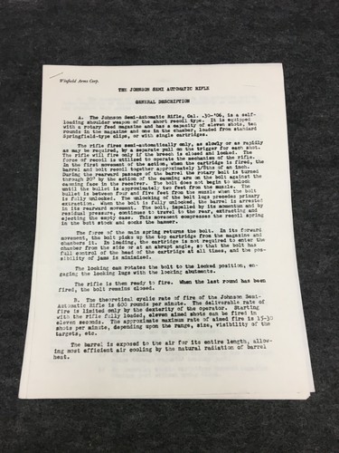 Winfield Arms Johnson Information Packet, Original | eBay