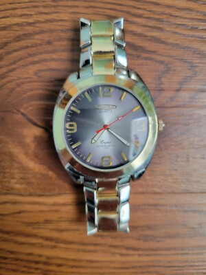 Marco Max Japan Quartz Movement Crystal Stainless Steel Silver Mens ...