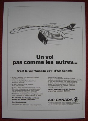 Publicité Papier - AIR CANADA - Canada 871 de 1970 | eBay