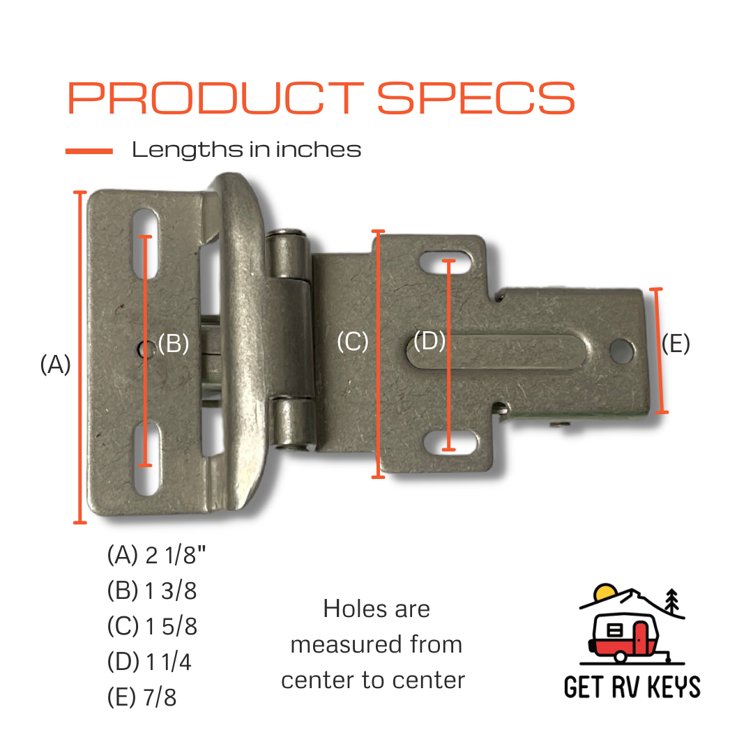 2 Hinge Spring Loaded Support Strut Nickel RV Overhead Cabinet ...