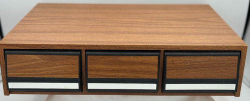 Vintage 3 Drawer 36 Audio Cassette Tape Storage Holder Case Faux Wood ...