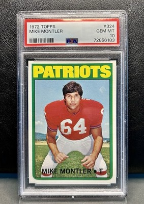 1972 TOPPS #324 MIKE MONTLER PSA 10 NEW ENGLAND PATRIOTS RARE HI# | eBay