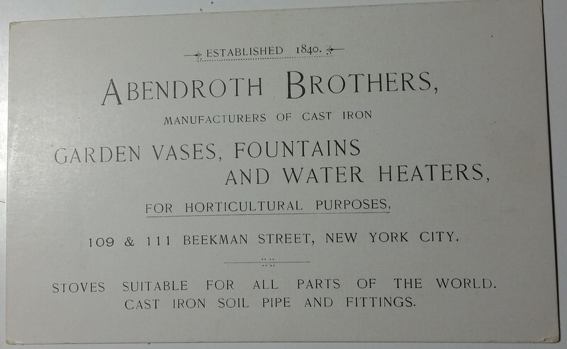 1893 Abendroth Brothers Cast Iron Garden Vases Columbian Exposition ...