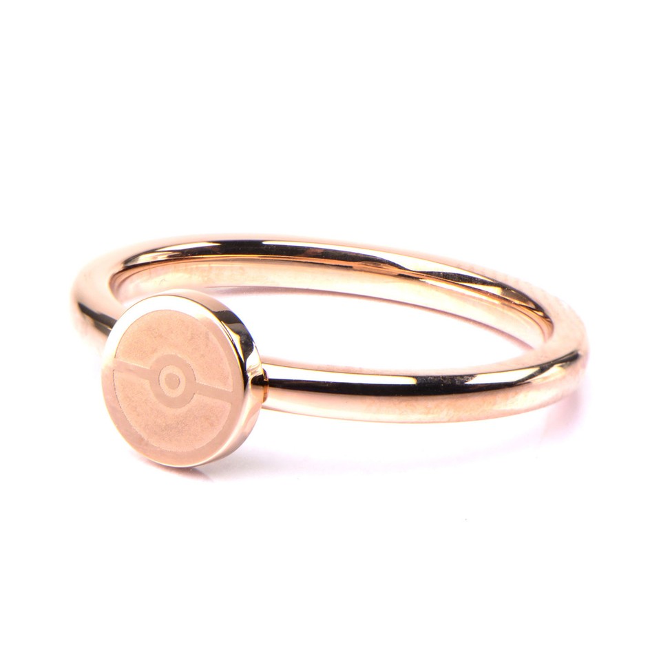 Pokemon Poke Ball Rose Gold PVD Plated Stainless Steel Ring | 8 | eBay
