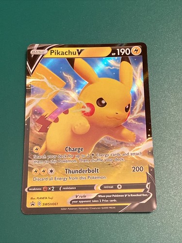 PIKACHU V Full Art Shining Fates Black Star Promo SWSH061 Pokemon Card ...