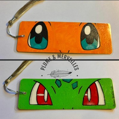 Marque page fait main Pokémon Starters recto verso 15/5 cm, peint et ...