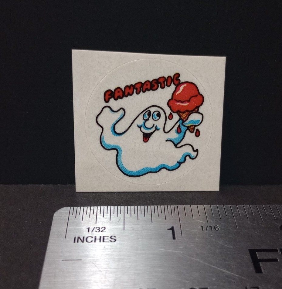 Vintage Stickers Halloween Ghost Ice Cream Scratch And Sniff Sticker ...