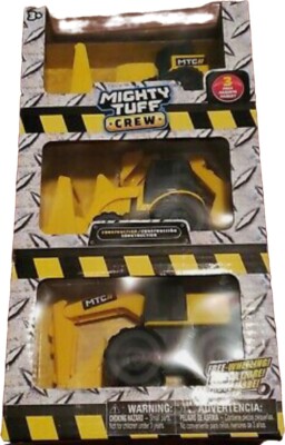 Mighty Tuff Crew 3 Pack Construction Vehicle Set Free-Wheeling MTC Dump ...