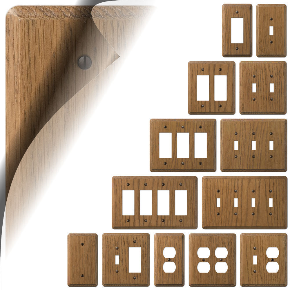 Medium Oak Switch Plate Cover Rustic Wood Wallplate (Discontinued) | eBay