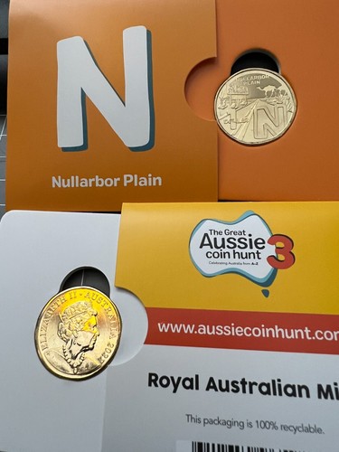 AUSTRALIA 2022-THE GREAT AUSSIE COIN HUNT 3 ALPHABET LETTER N $1 COIN ...
