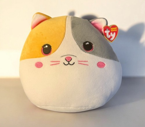 TY Beanie Squishies Squish-A-Boos Plush SNUGGLES the Calico Cat 10 ...