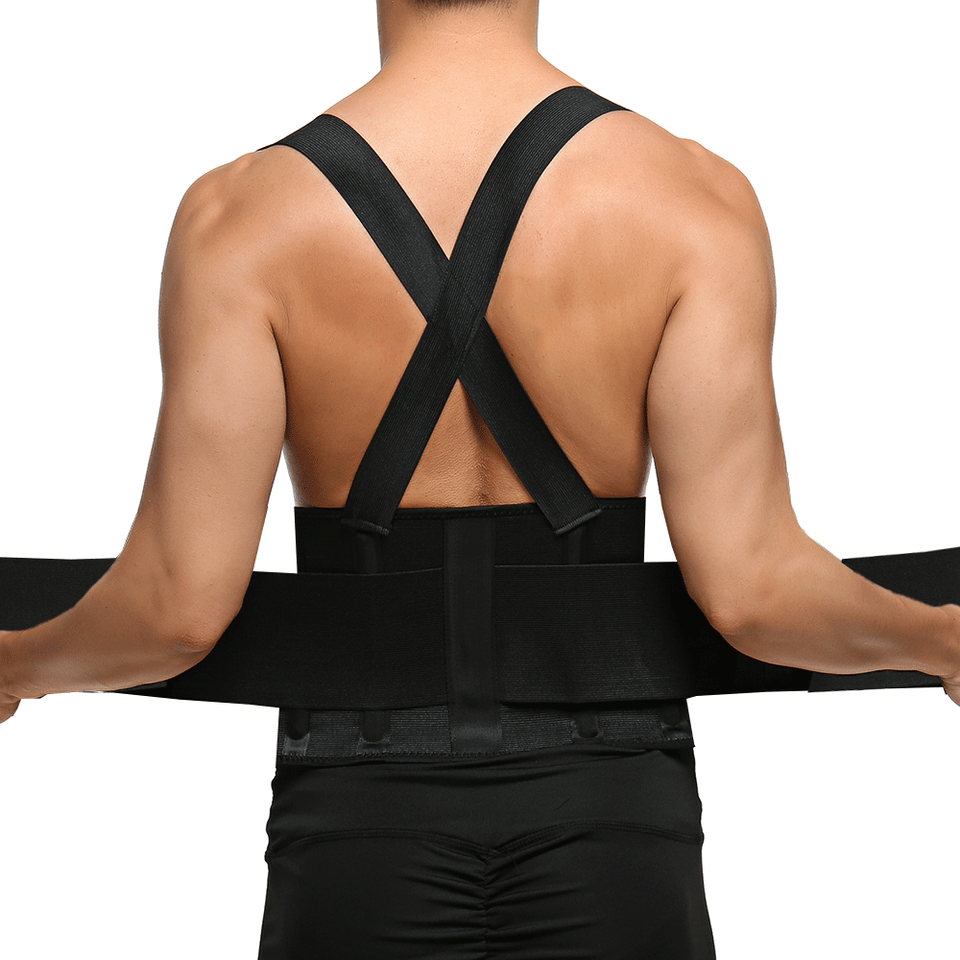 Heavy Duty Weight Lift Lumbar Lower Back Pain Support Waist Belt Brace ...