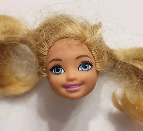 BARBIE HEAD ONLY CHELSEA BLONDE STANDARD PONYTAILS FOR REPLACEMENT OR ...