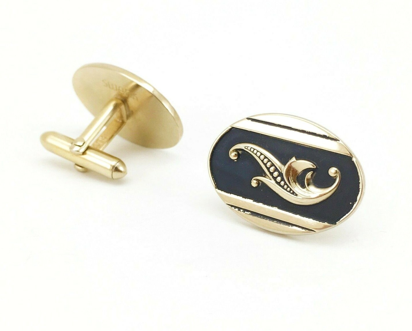 1960s SWANK Cufflinks Set Mad Men Era Men's Vintage L… - Gem