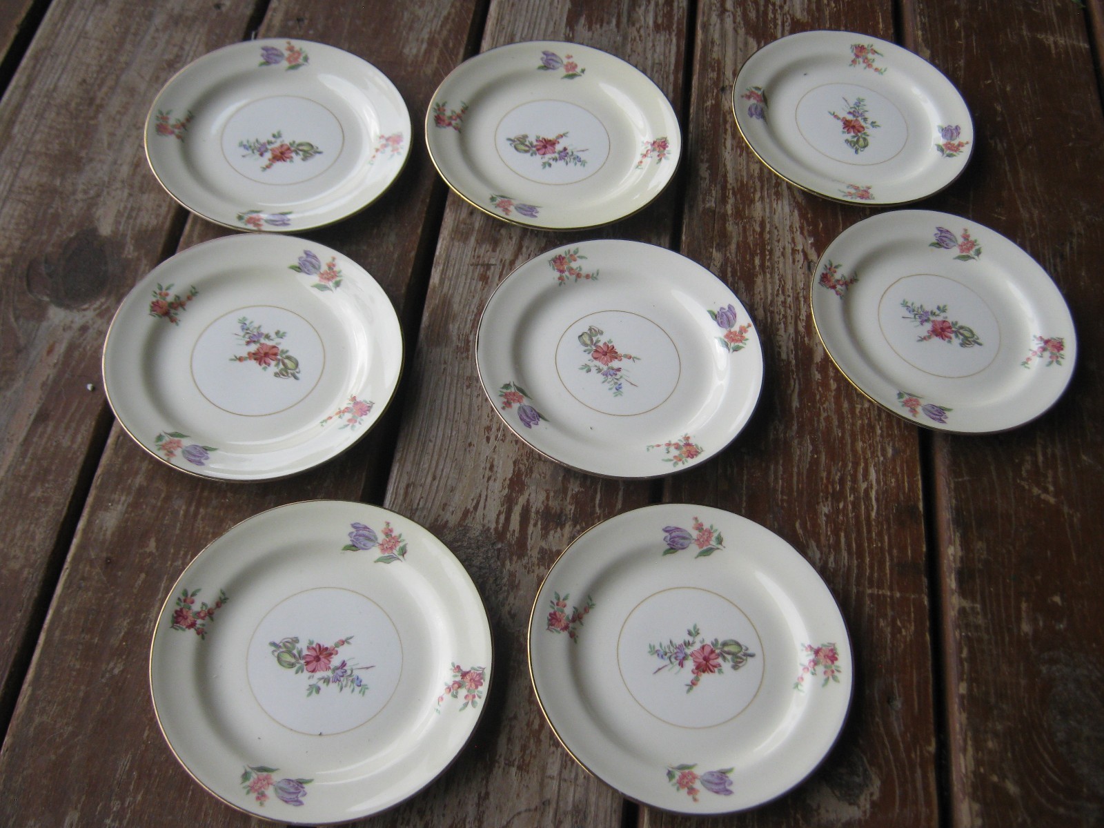 Priscilla Pattern 8 pc Eggshell Nautilus USA 6 1/8" diameter Bread ...