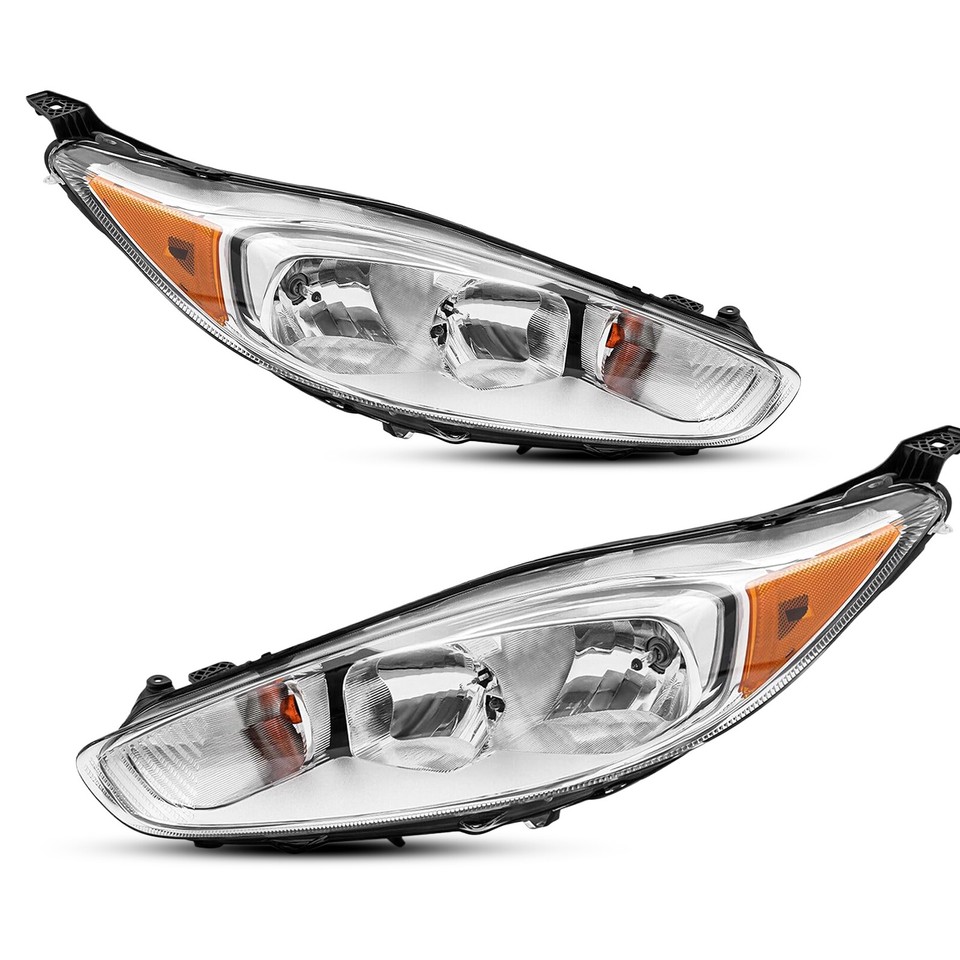 2014-2019 Ford Fiesta Headlights Assembly Chrome Housing Amber | H11 ...