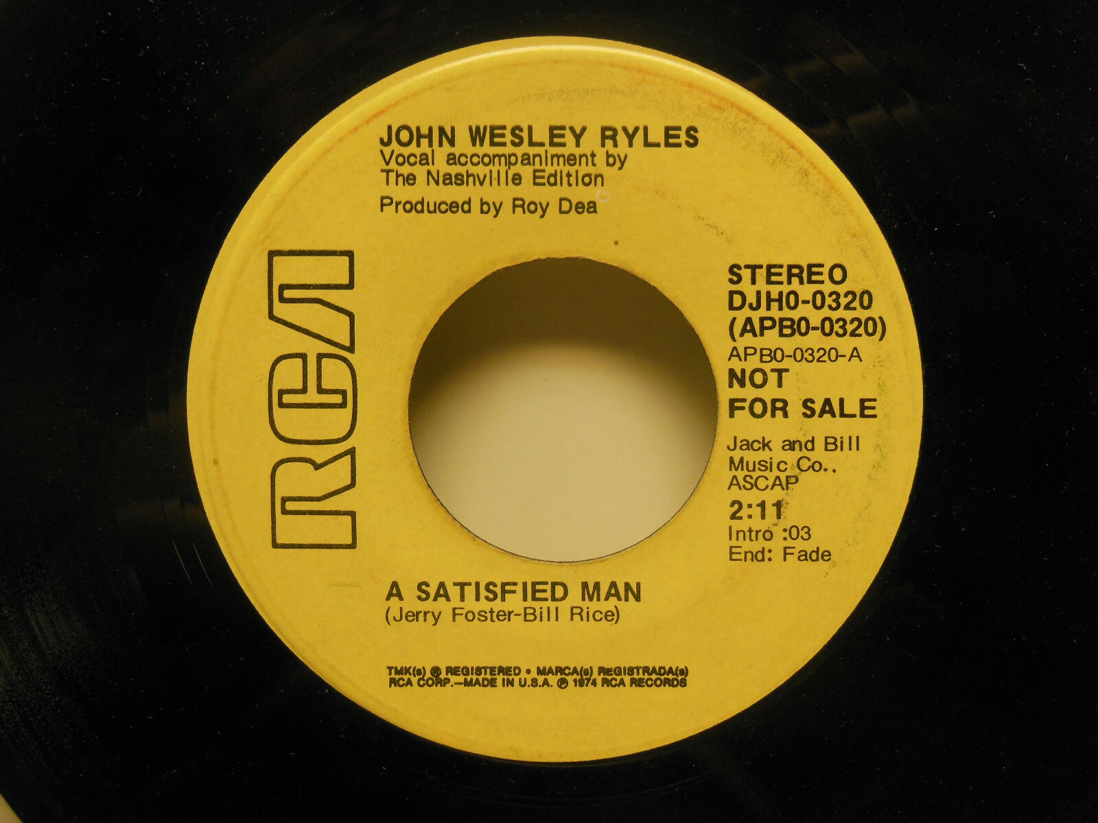 JOHN WESLEY RYLES: A Satisfied Man / Mono, 45 RPM, VG+ (C1) | eBay