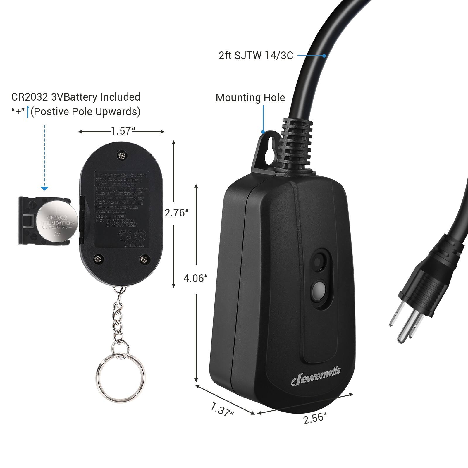 DEWENWILS Outdoor Remote Control Outlet Wireless Remote On Off Power ...