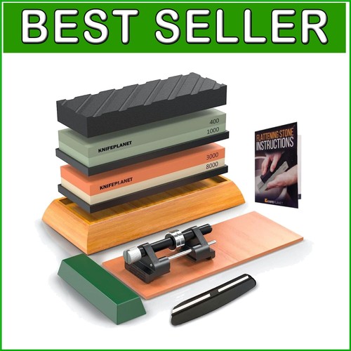Compact Knife Sharpener Set - 400/1000 & 3000/8000 Grit with Non-Slip ...