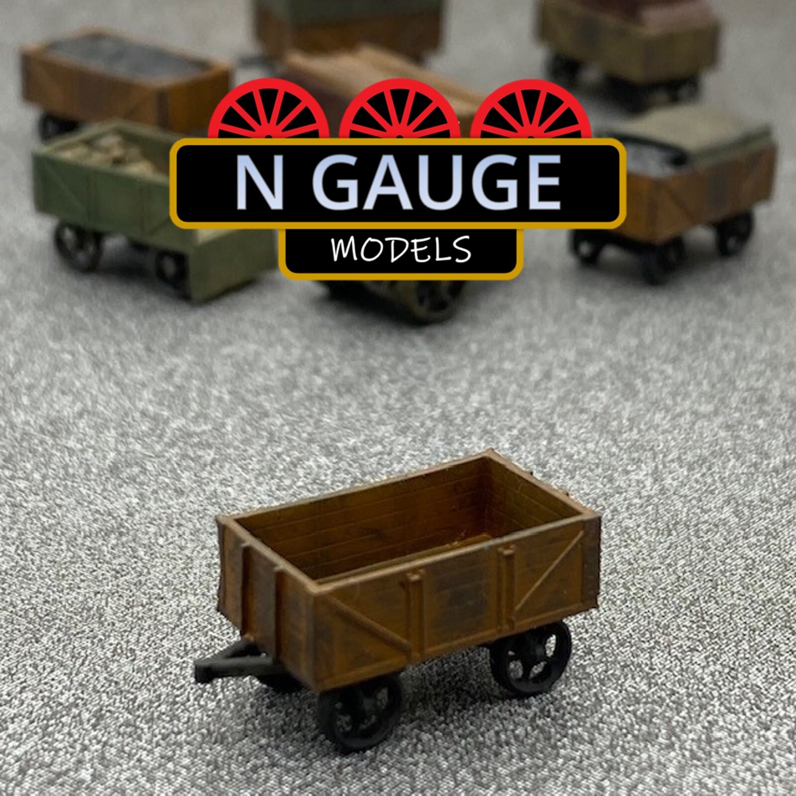 PAINTED- N Scale Gauge 1:148 Traction Engine Trailers (Steam Haulage 1: ...