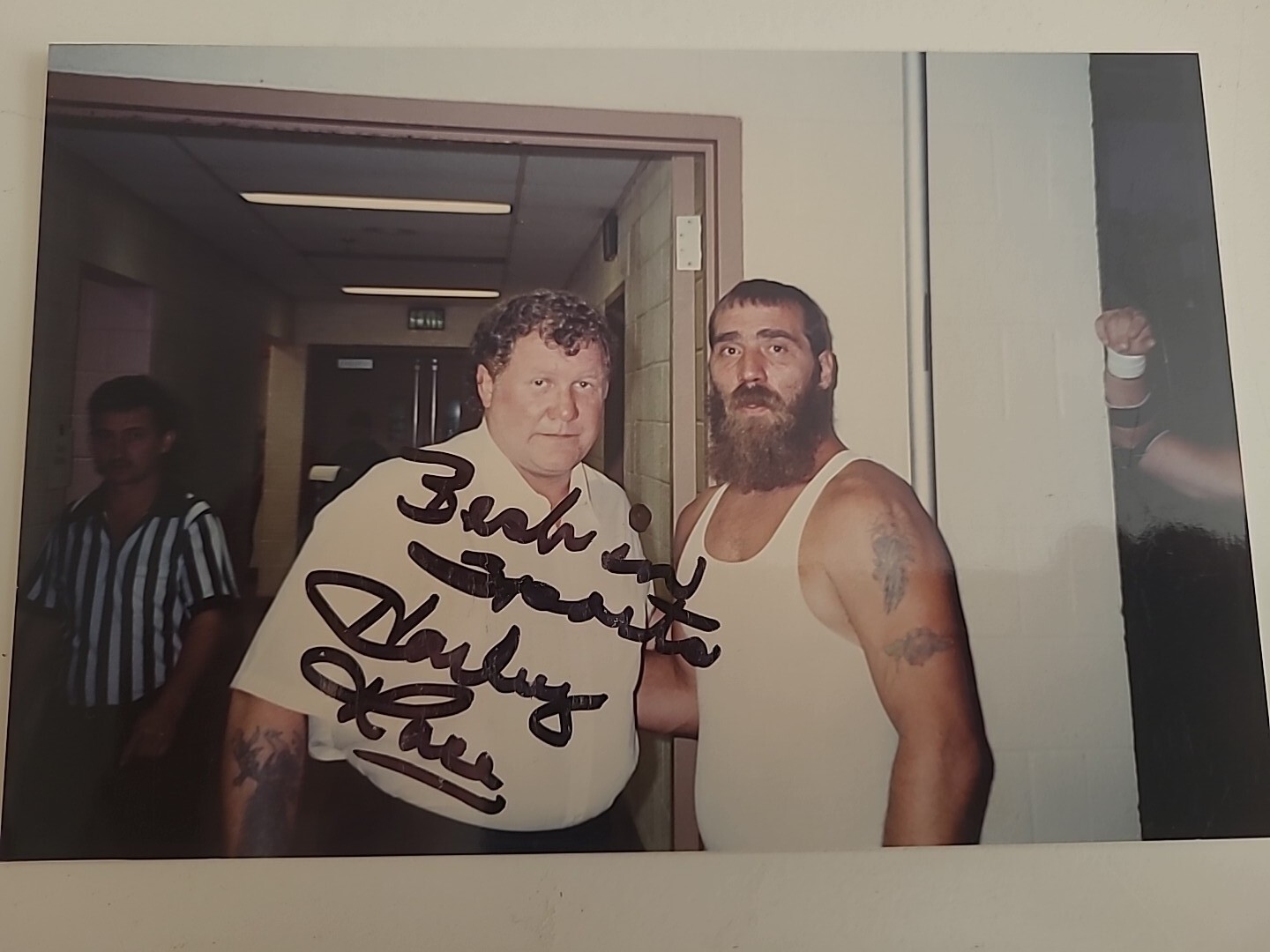 Harley Race Autographed Photo Pro Wrestler NWA 4x6 WCW WWE WWF DEBBIE ...