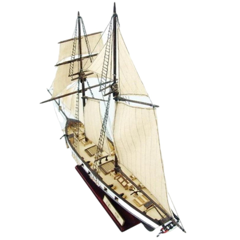 1:130 Halcon Wooden Sailing Boat Model DIY Kit Ship Assembly Decoration ...