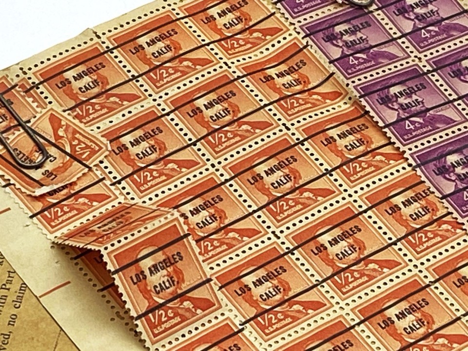 Vintage US STAMPS *PRESORTED DEFACED LOS ANGELES CALIF. PRST-STD ...