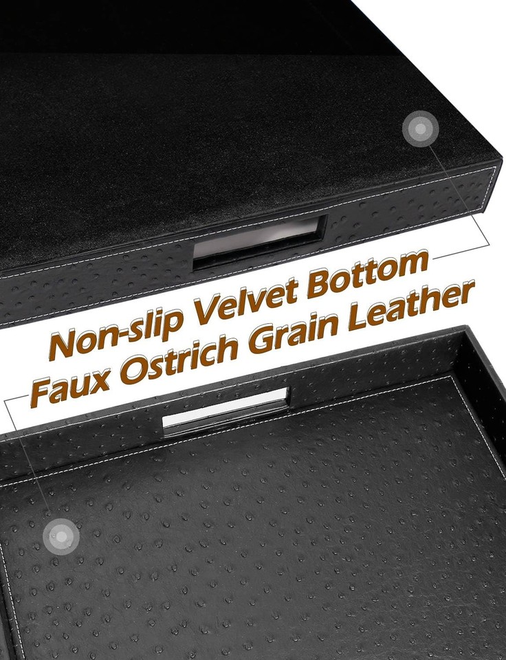 Serving Tray with Handles, 20 x 16 Inch Ottoman Tray for Coffee Table ...