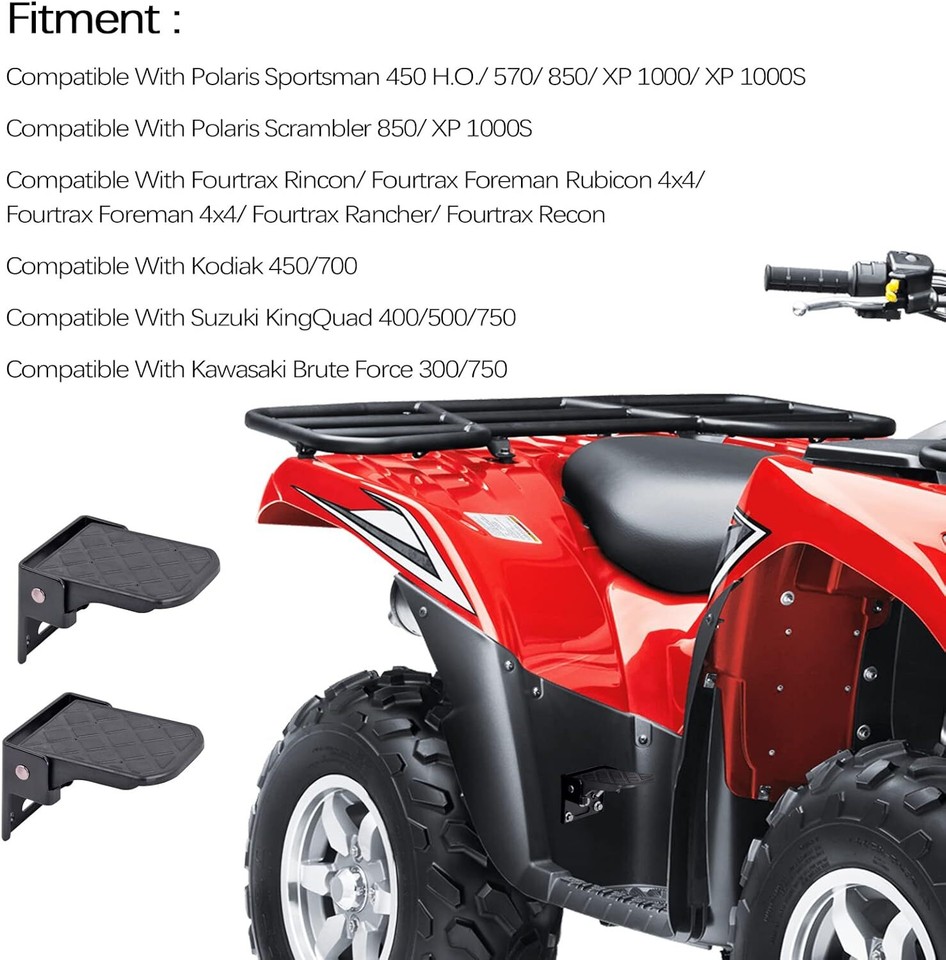 Xislet Pairs ATV Foot Rests for Four Wheeler Rear Passenger Foot Peg ...