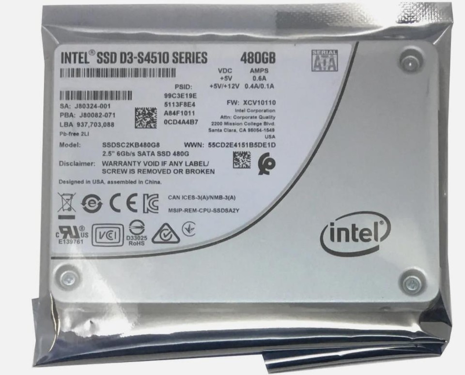 Intel SSD DC S4510 240GB 480GB 960GB 1.92TB 3.84TB 7.68TB2.5"SATA III ...
