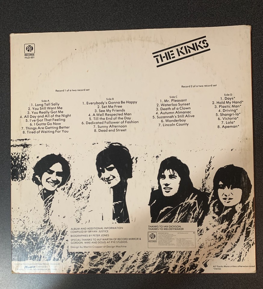 THE KINKS file series 2x lp album canada gatefold fild 001 1977 | eBay
