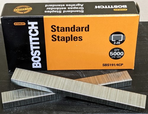 Bostitch SBS191/4CP Standard Office Staple 1/4” Leg (5 Packs of 5M Box ...