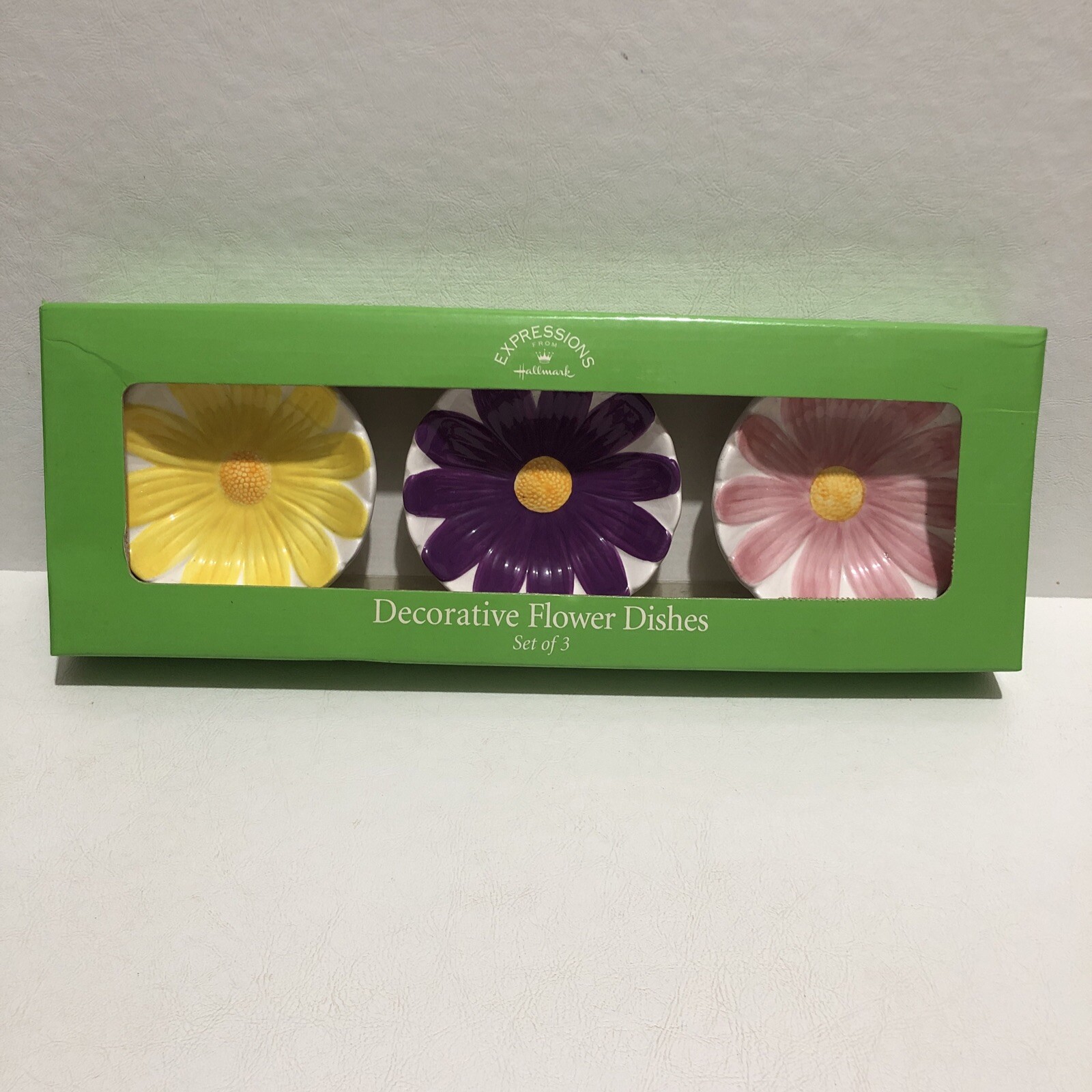 NEW Hallmark Expressions Ceramic Decorative Flower Dishes Set of 3 ...