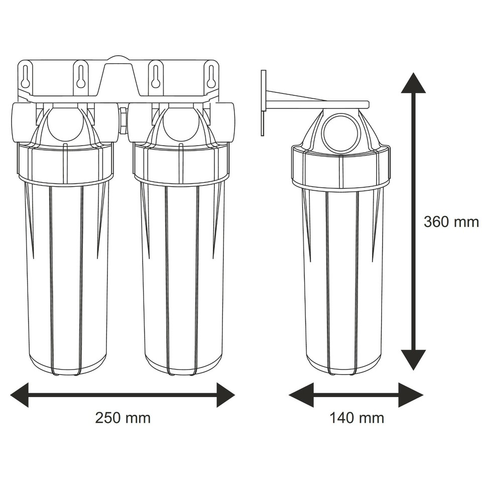 2 Stage Whole House High Flow Water Filter Dechlorinator Chlorine ...
