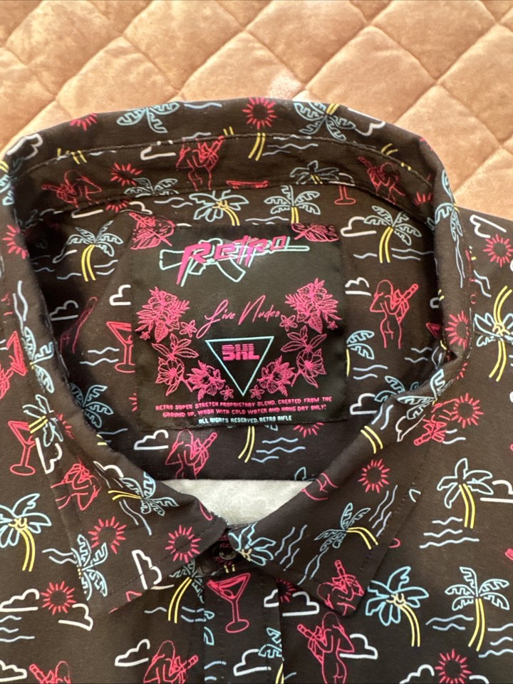 Retro Rifle 3Xl Live Nudes Short Sleeve Button-Down Excellent Condition ...