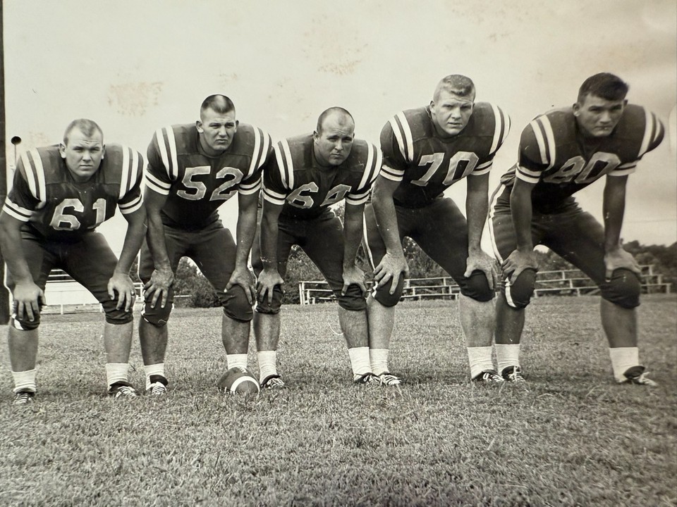 Vintage 1950s Football Team Photo Linemen Group Shot Original B/W ...