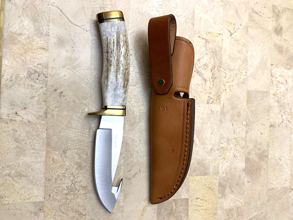 SPECTACULAR CUSTOM BUCK Elk STAG GUTHOOK KNIFE NEVER Used, Chuck Buck ...