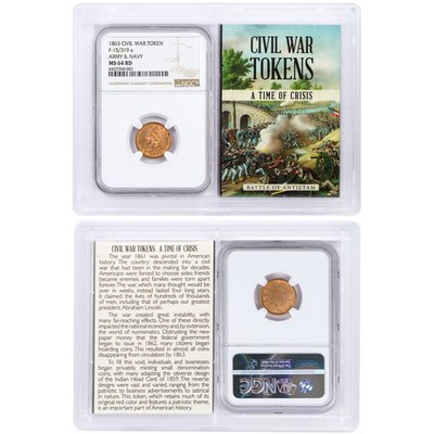 1863 United States Army & Navy Civil War Token NGC MS64 RD In Story ...